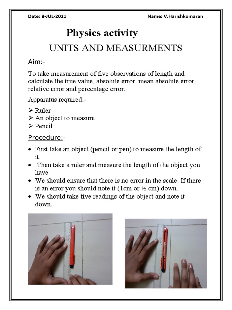 Physics Activity | Download Free PDF | Measurement