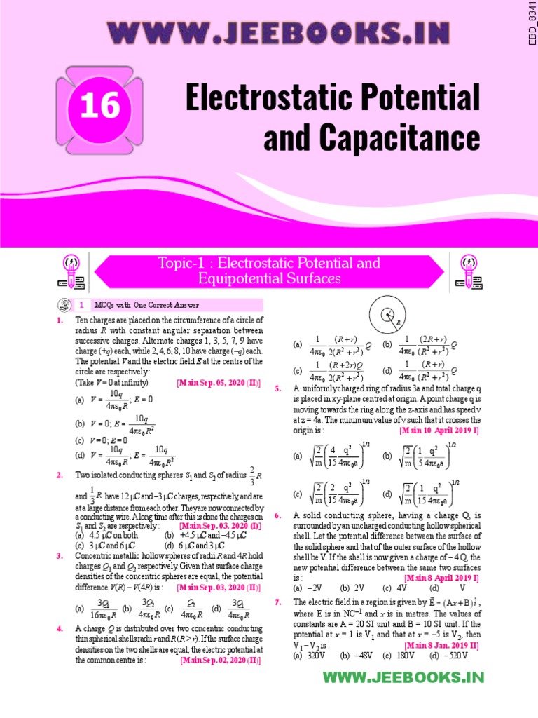 Electrostatic Potential and Capacitance | PDF | Physics | Voltage