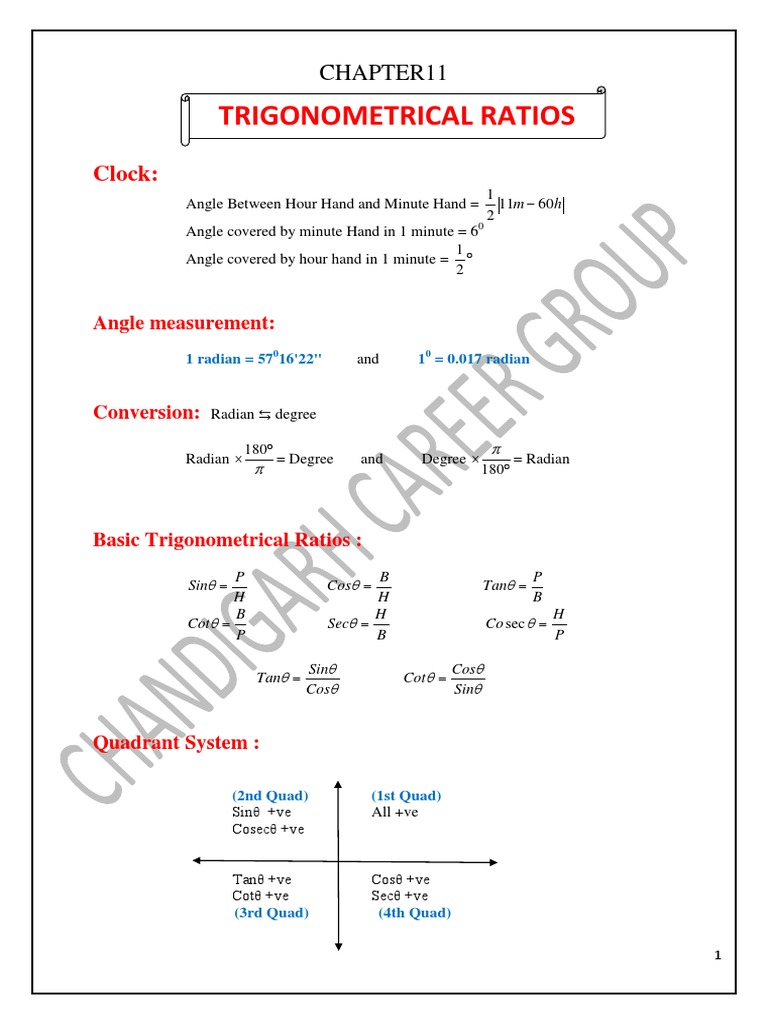 Trigonometric Formulae | PDF | Trigonometric Functions | Metrology