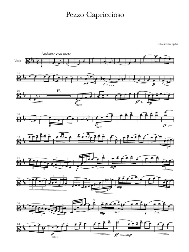 Tchaikovsky Viola (Parts) | PDF