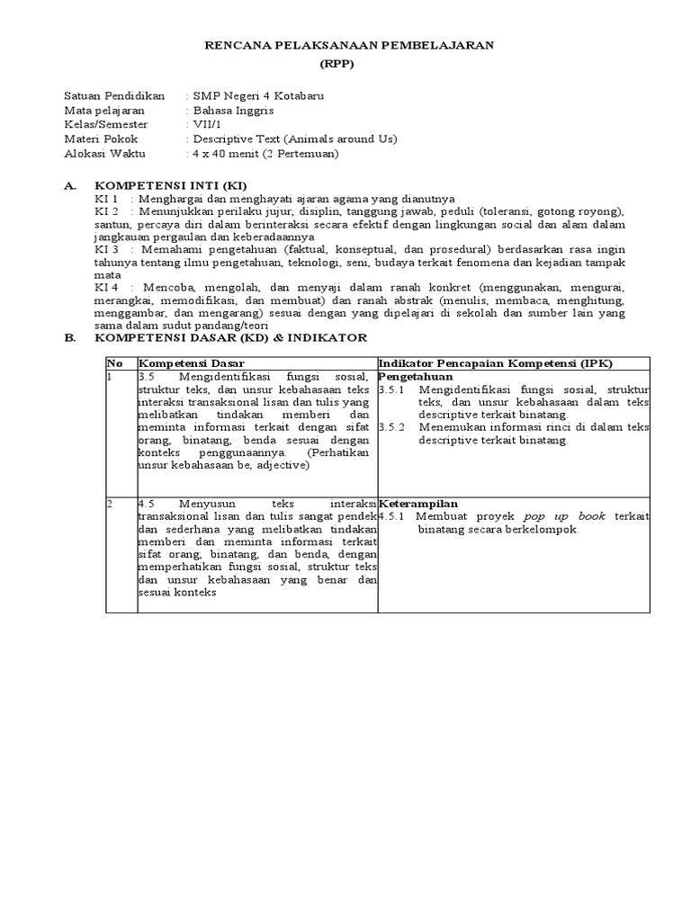 RPP 2 Hamidatul Khalifah Fix | PDF