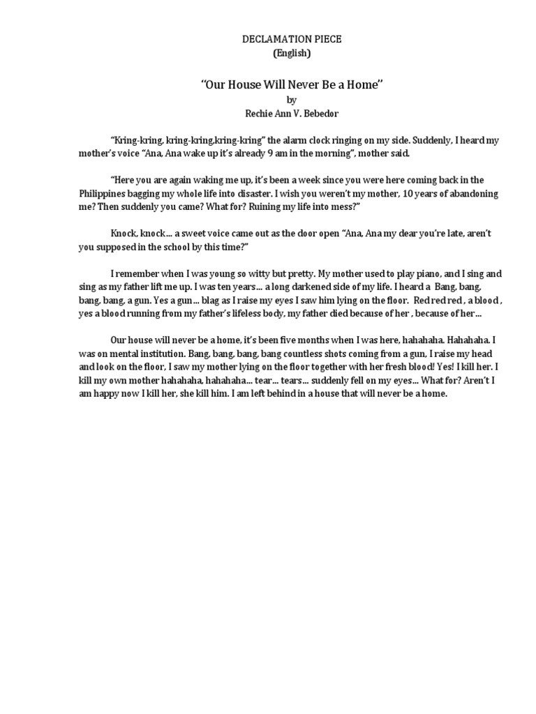 Declamation Pieces | PDF | Philippines