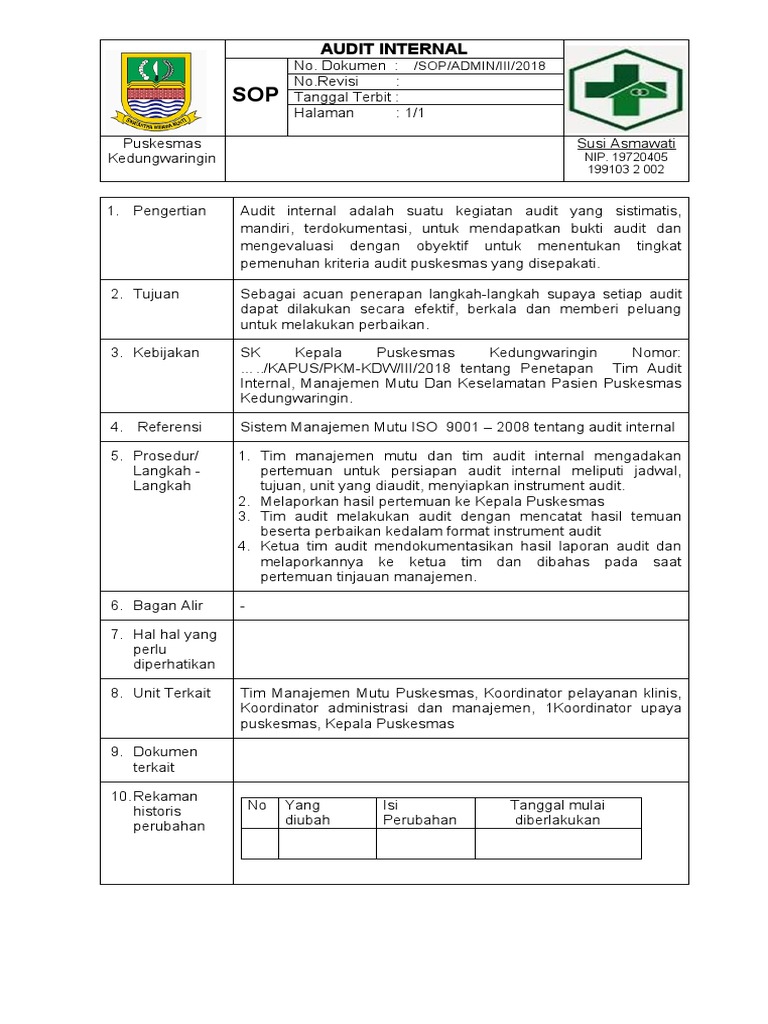 Ep 2 Sop Audit Internal | PDF