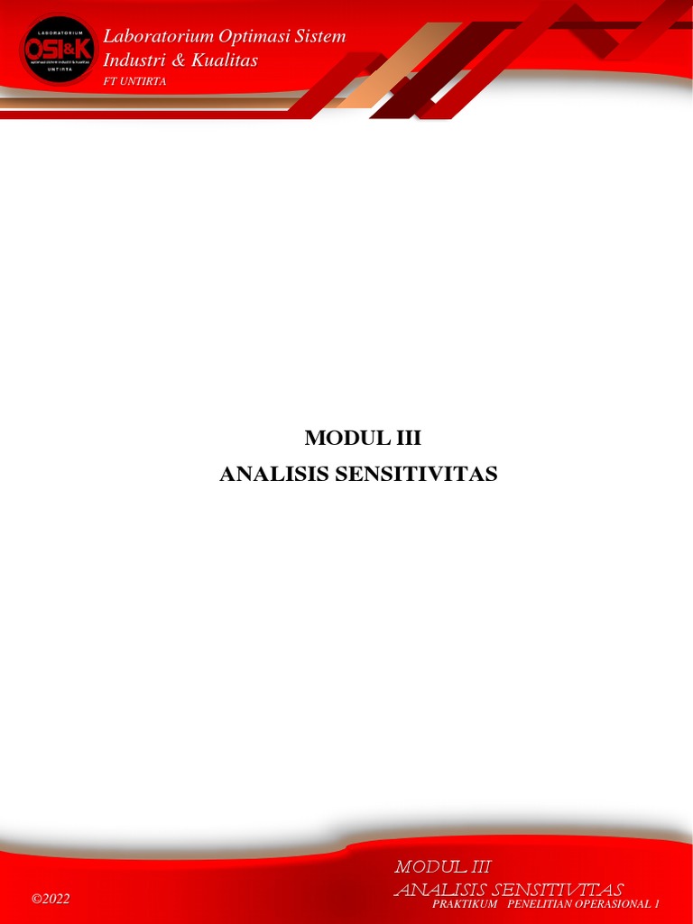 Modul Iii - Analisis Sensitivitas | PDF