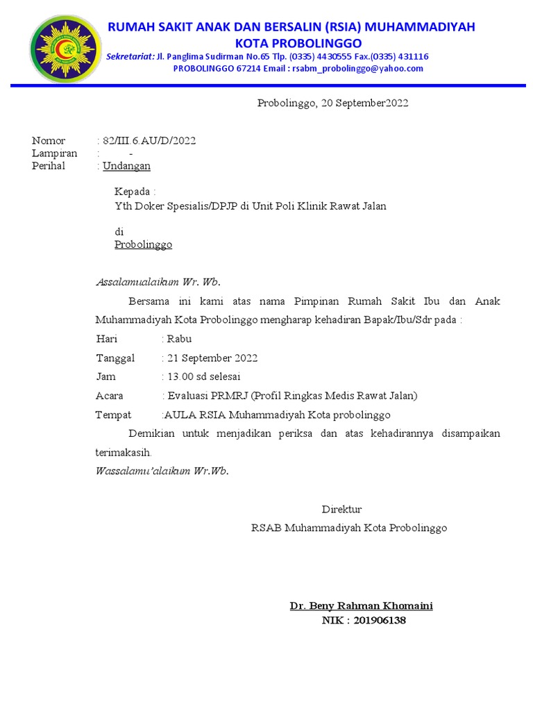 Undangan Evaluasi PRMRJ | PDF