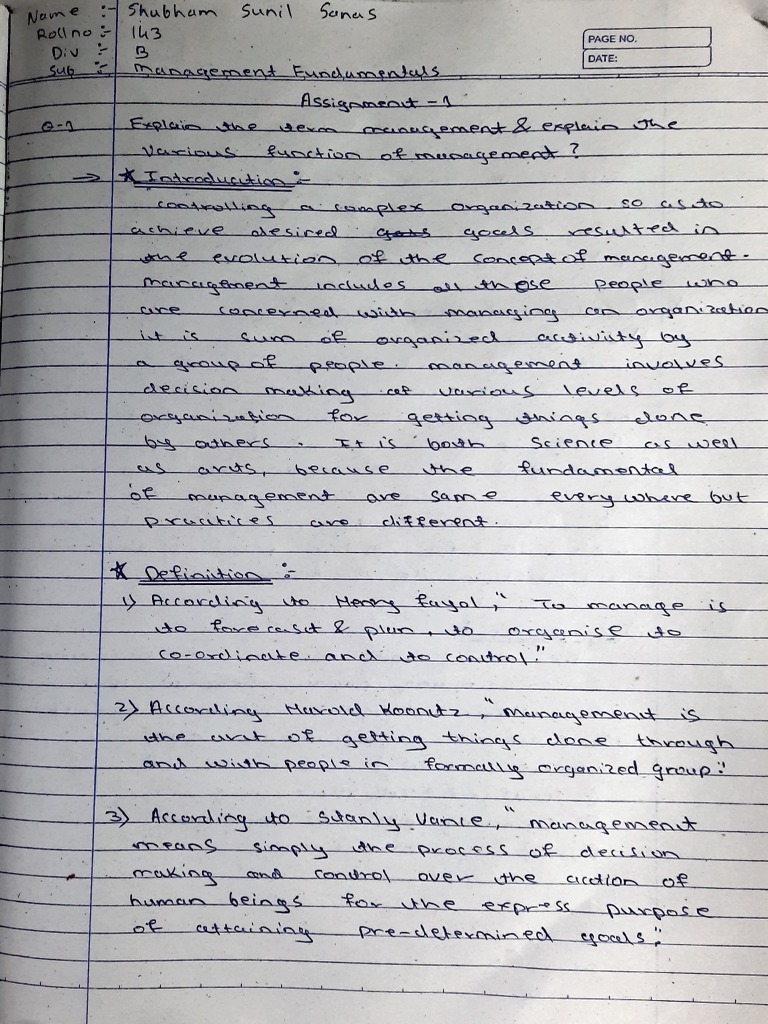 Management Fundamental Assignment-1 | PDF