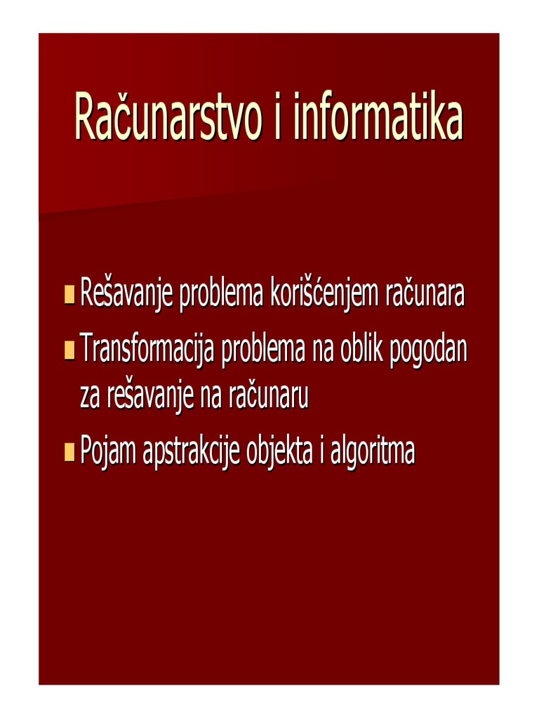 Racunarstvo I Informatika | PDF