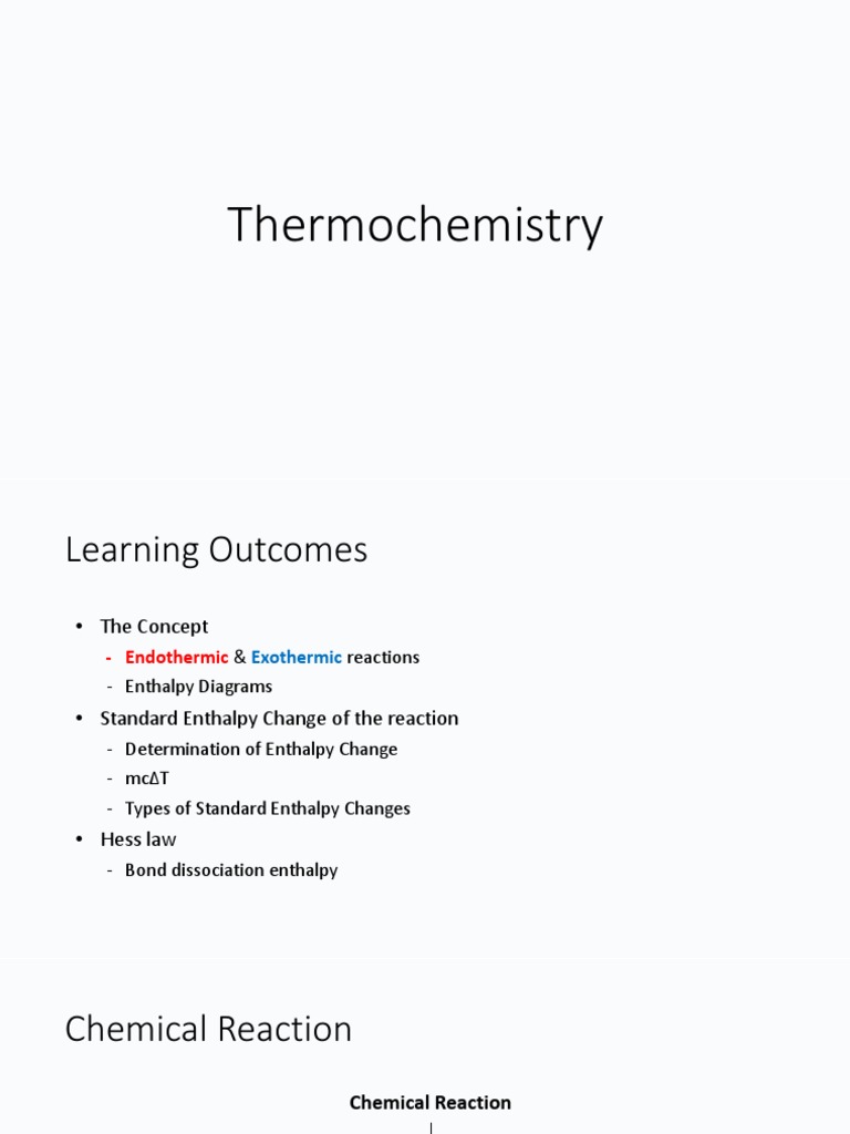 An In-Depth Exploration of Thermochemistry Concepts | PDF | Enthalpy ...