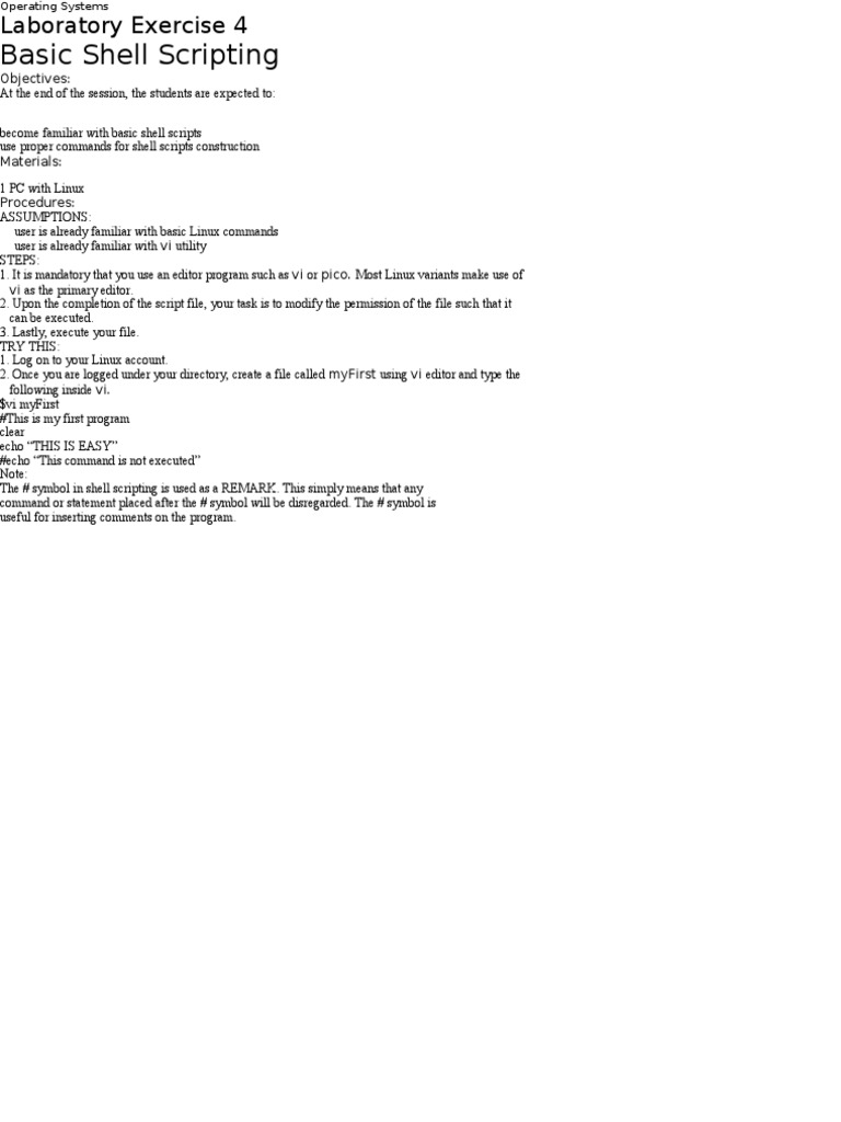 Lab 4 | PDF | Variable (Computer Science) | Command Line Interface