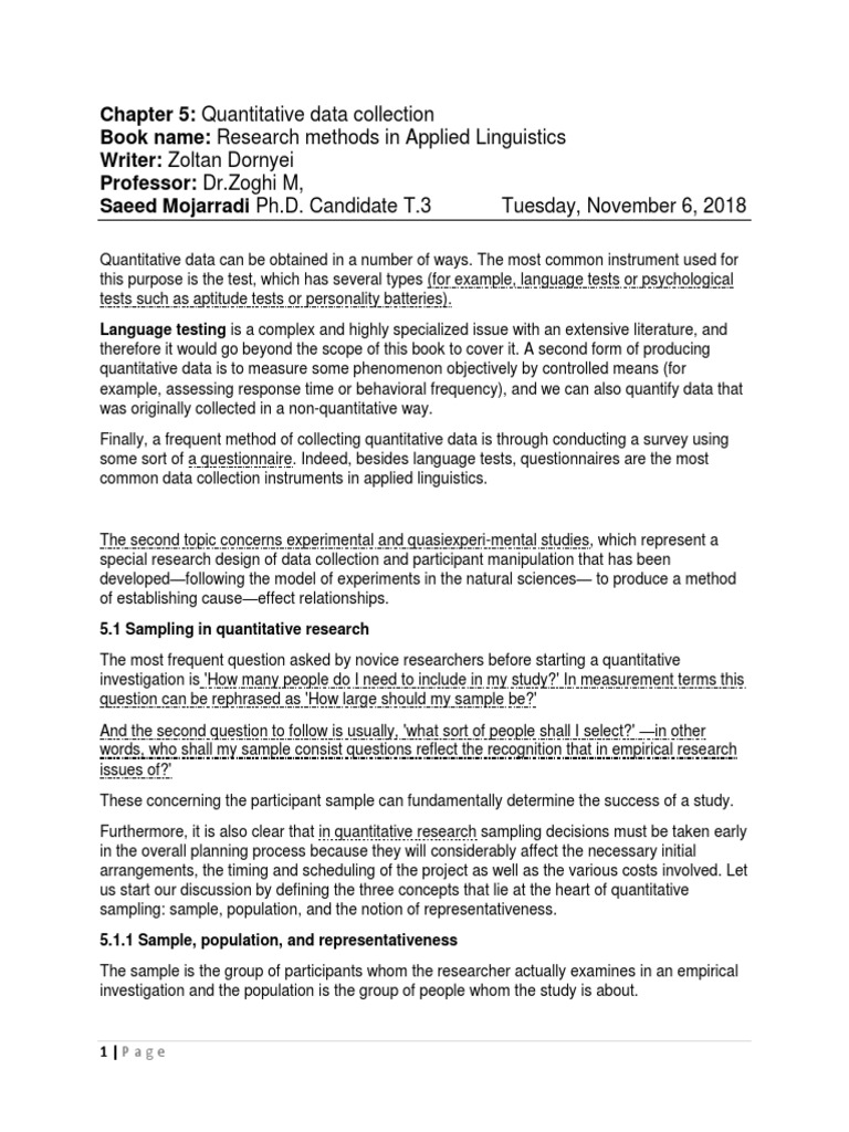 5 Quantitative Data Collection | PDF | Sampling (Statistics) | Survey ...