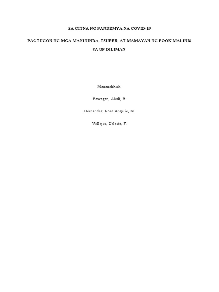 SA GITNA NG PANDEMYA NA COVID Filipino | PDF