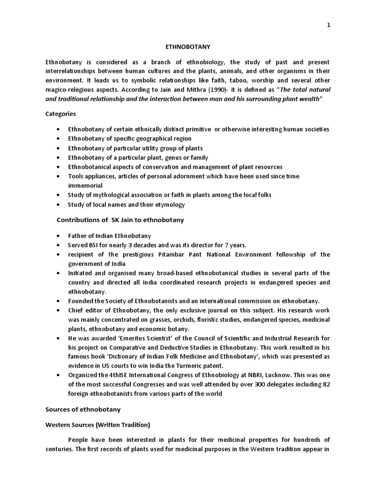 Ethnobotany Notes | PDF | Ethnobotany | Qualitative Research Ethnobotany Notes | PDF | Ethnobotany | Qualitative Research