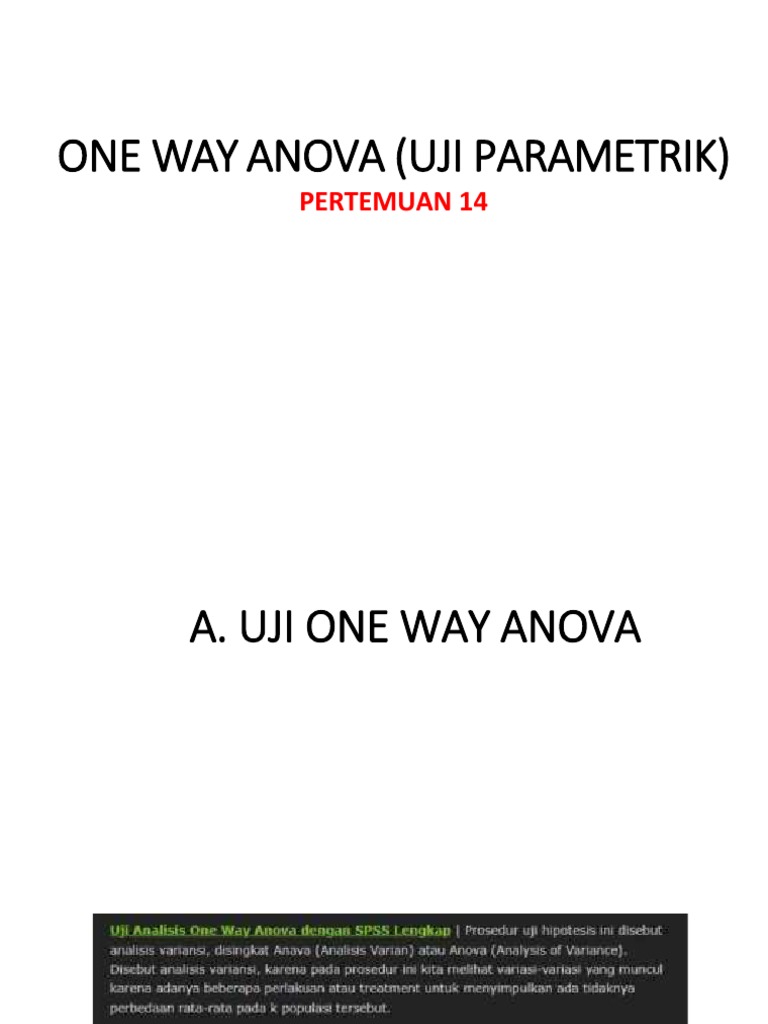 Materi 14-1 - OnE WAY ANOVA (2) - Compressed - Compressed - Compressed | PDF