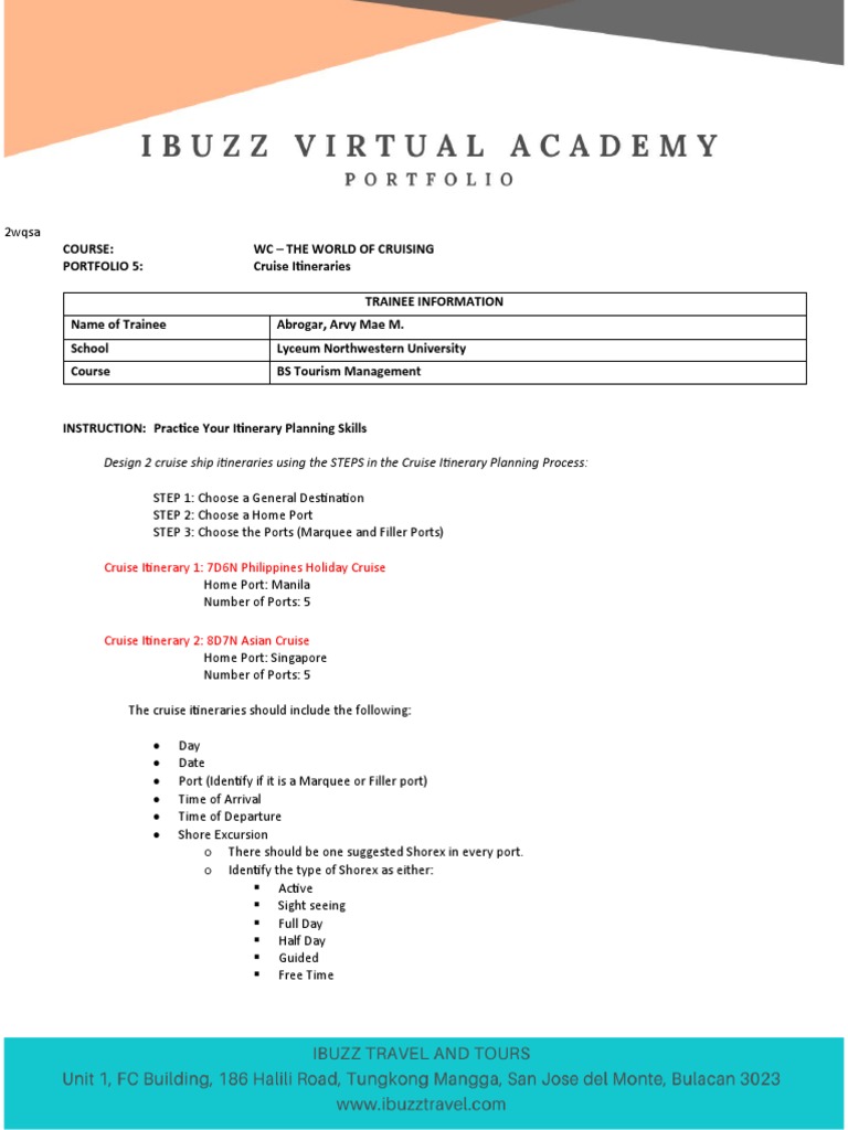 Cruise Itinerary Planning Guide | PDF | Port | Cruise Ship