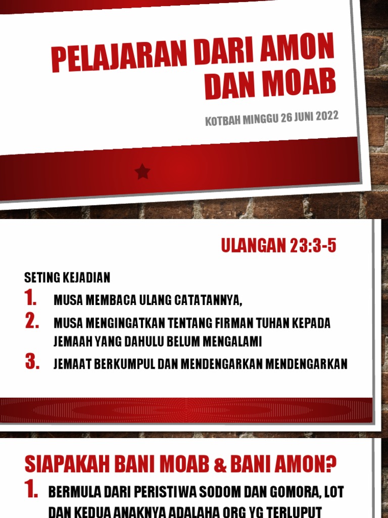 Pelajaran Dari Amon Dan Moab | PDF