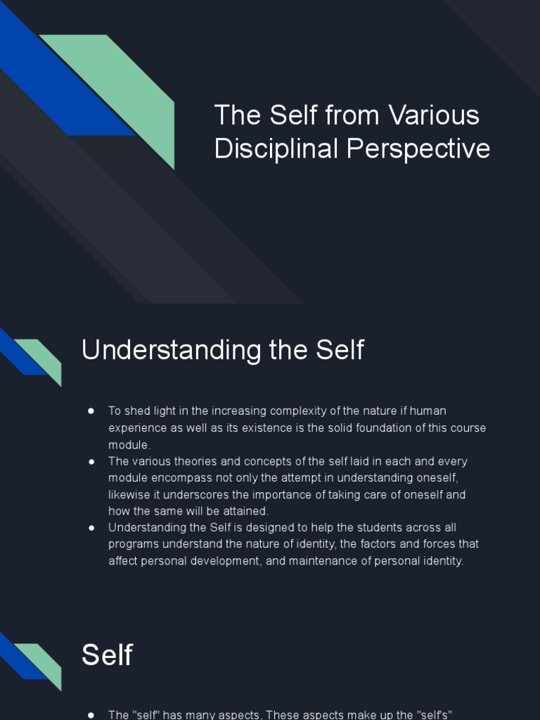 The Self From Various Disciplinal Perspective COA1 | PDF | Id | Soul