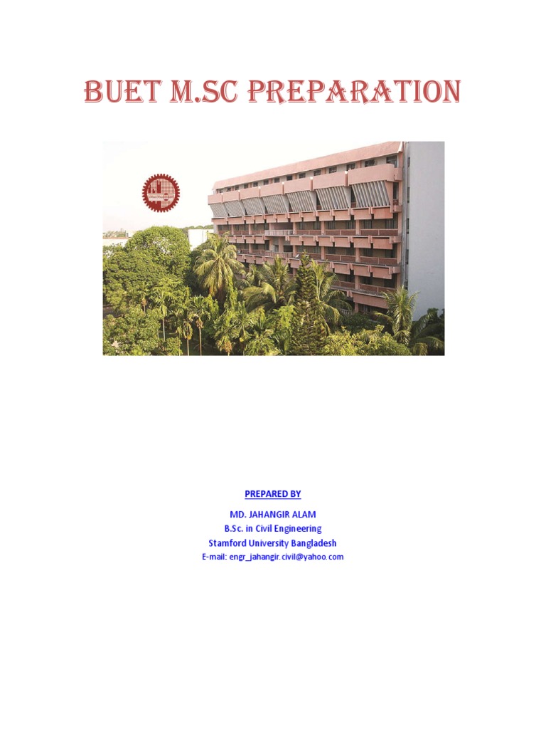 BUET M SC Preparation | PDF | Strength Of Materials | Sanitary Sewer