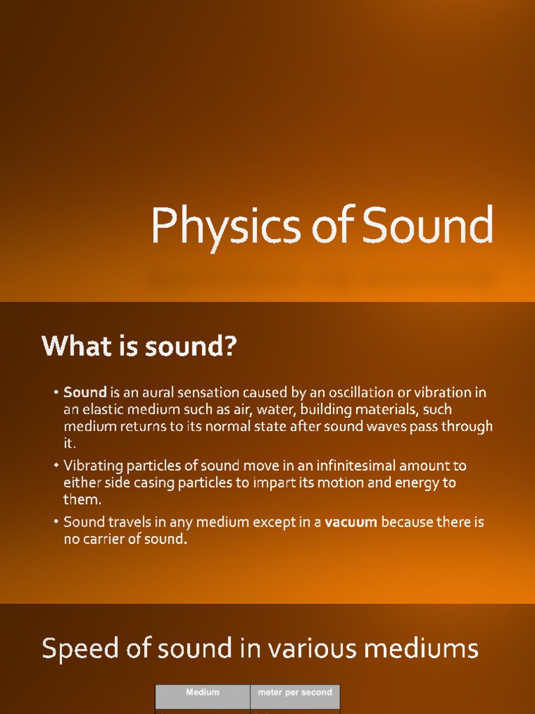 Physics of Sound Acoustics PDF | PDF