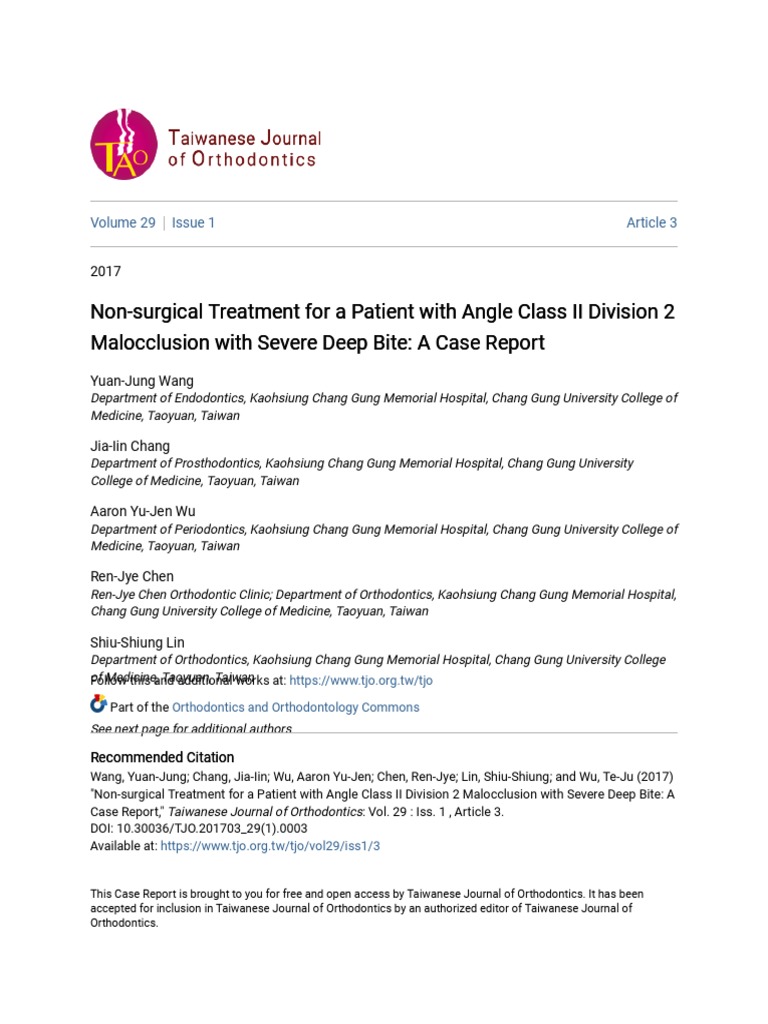 Class II Division 2 Malocclusion With Deep Bite | Download Free PDF ...