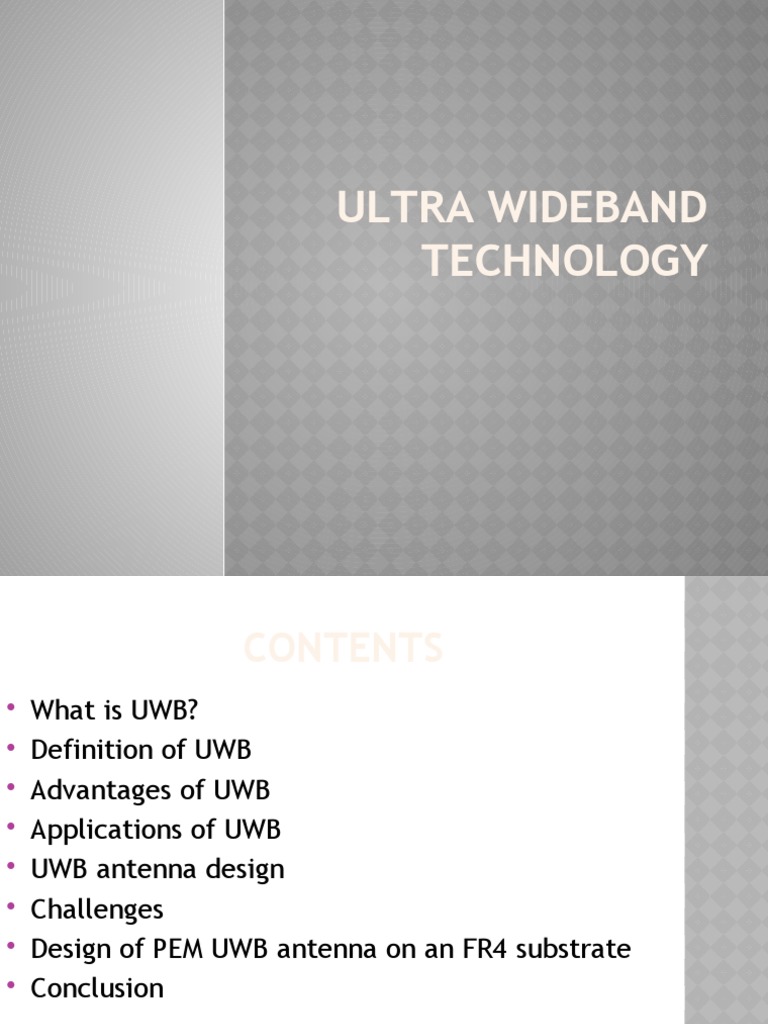 Ultra Wideband Technology | PDF | Ultra Wideband | Telecommunications Engineering