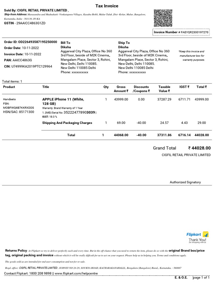 I Phone Bill | PDF | Economies