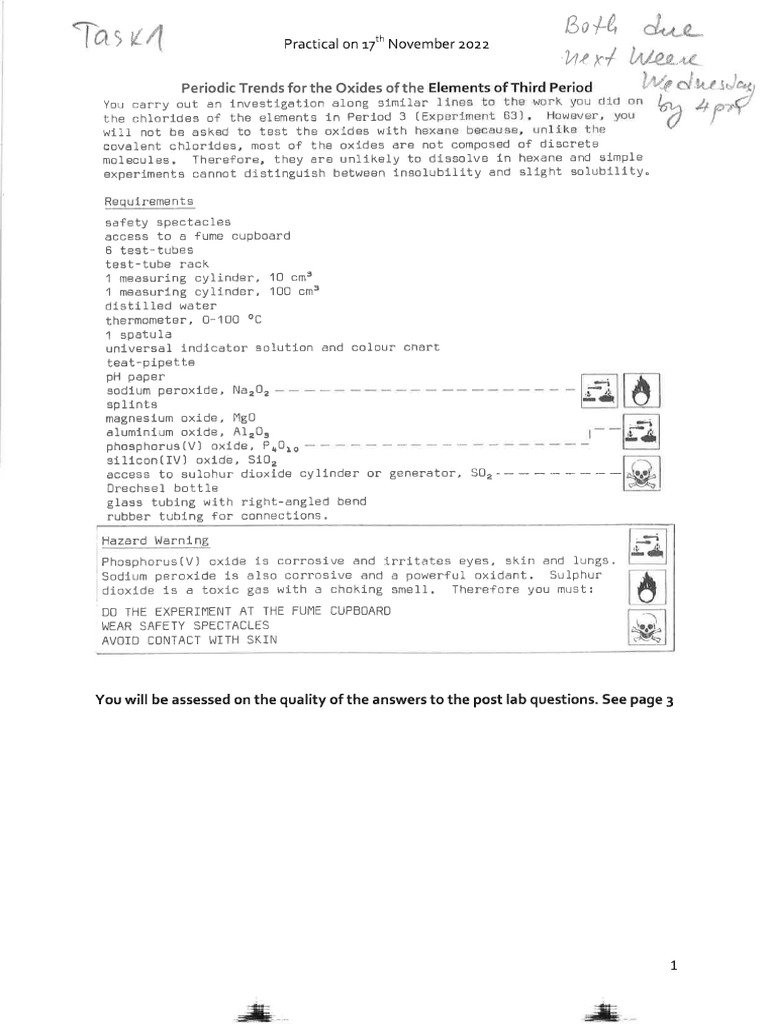 Periodic Trends Lab - Oxides | PDF | Ionization | Periodic Table