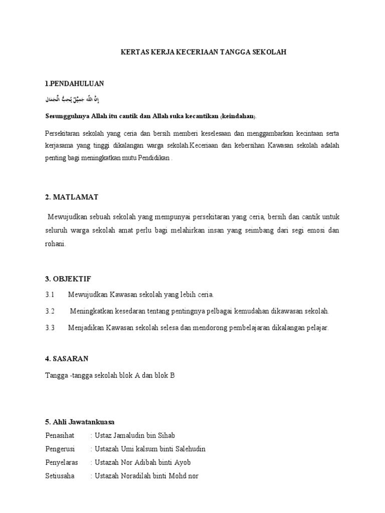 Kertas Kerja Keceriaan Tangga | PDF