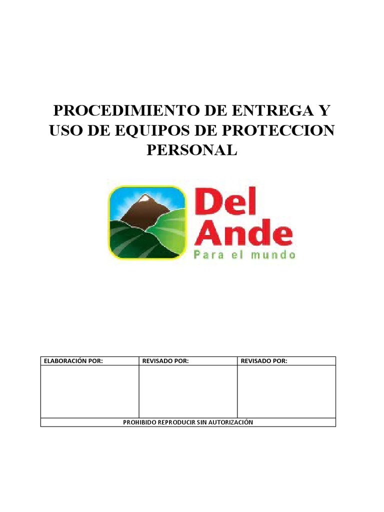 Procedimiento entrega y uso EPP | PDF | Valores | Seguridad y salud ocupacional