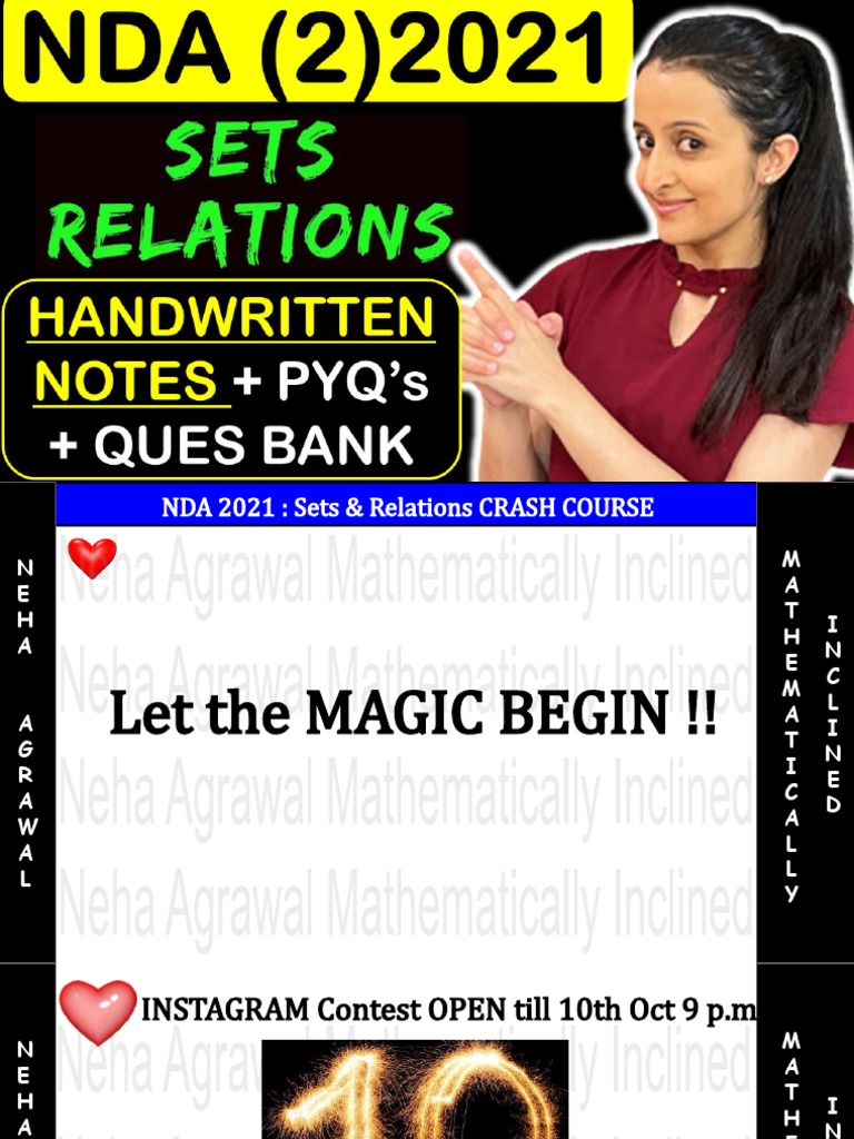 NDA 2021 Sets & Relations Guide | PDF | Mathematical Logic ...