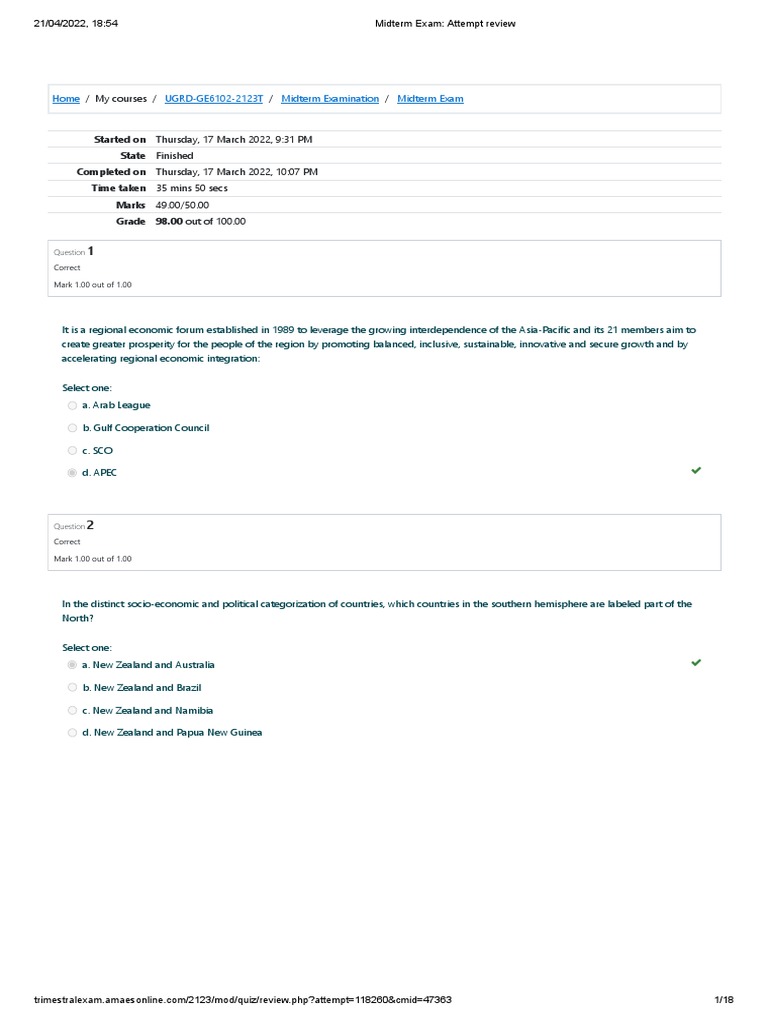 TCW (Midterm Exam - Attempt 2 Review) | PDF | South Asia