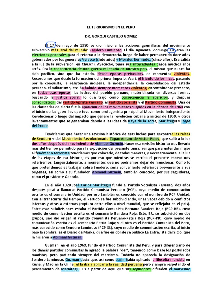 Orígenes del Terrorismo en Perú: Sendero Luminoso | PDF | maoísmo | Perú