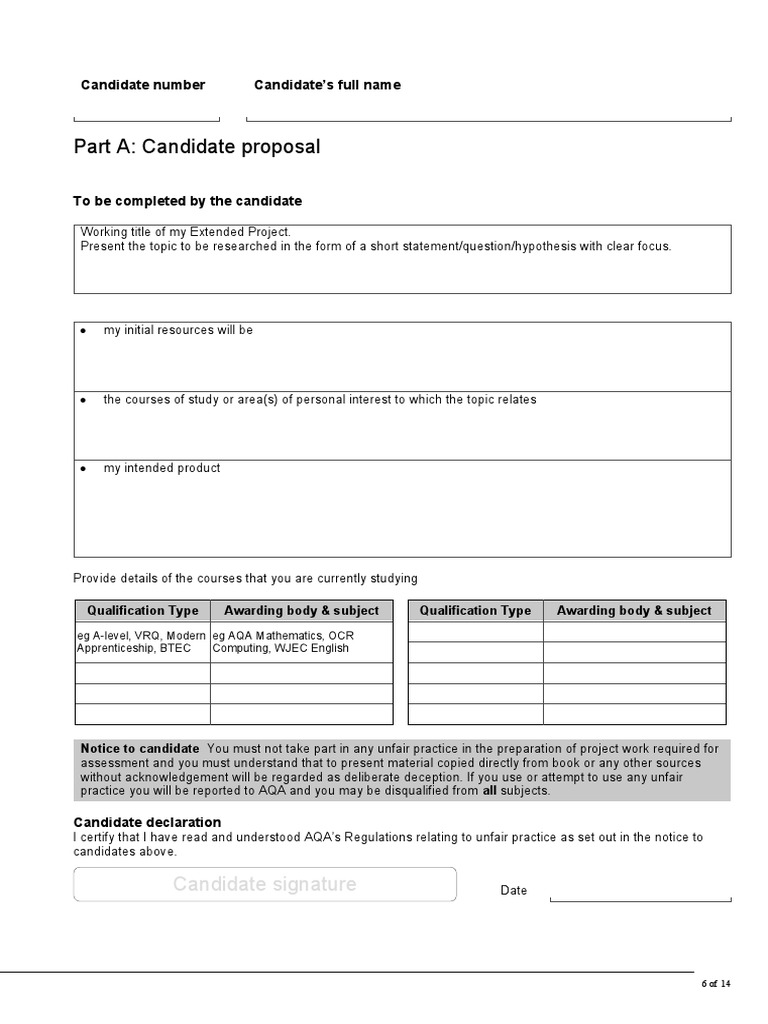 EPQ 2019-20 - Part A Candidate Proposal | PDF | Computers