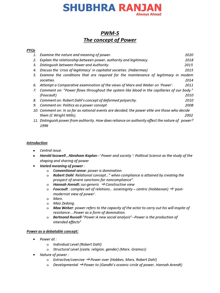 Power | PDF | Power (Social And Political) | State (Polity)