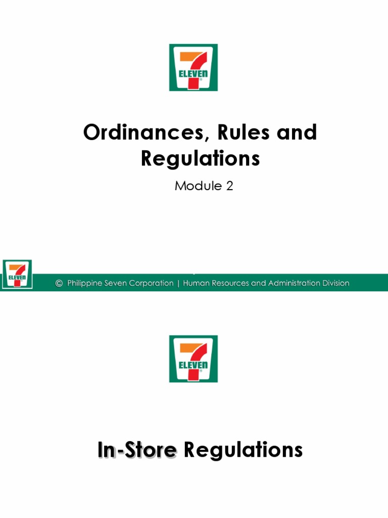 3 In-Store Regulations, Ordinances, Rules and Regulations - 02012016 ...