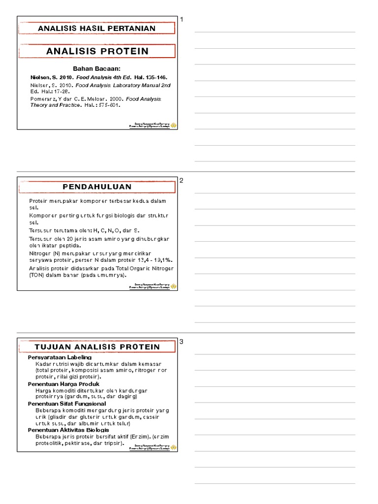 Metode Analisis Protein Klasik Kjeldahl | PDF
