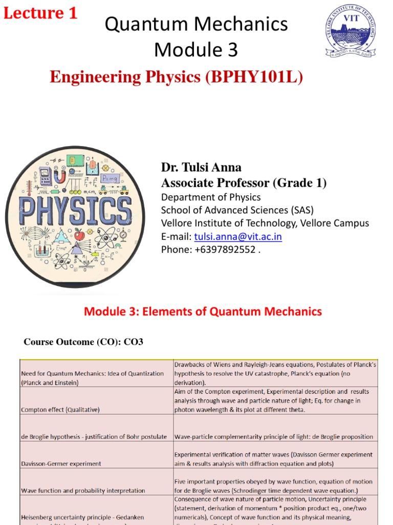 Quantum Mechanics - 1 - TA | PDF | Electromagnetic Radiation ...