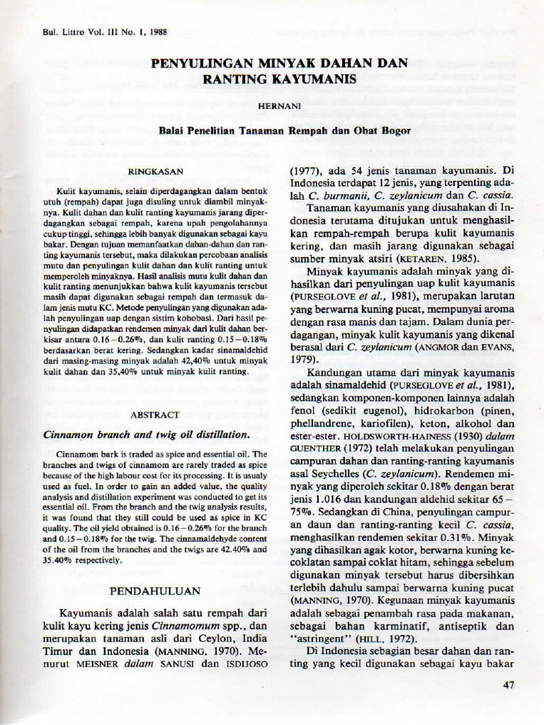 Kayumanis - Buletin TRO Vol.3 No.1 19881 | PDF