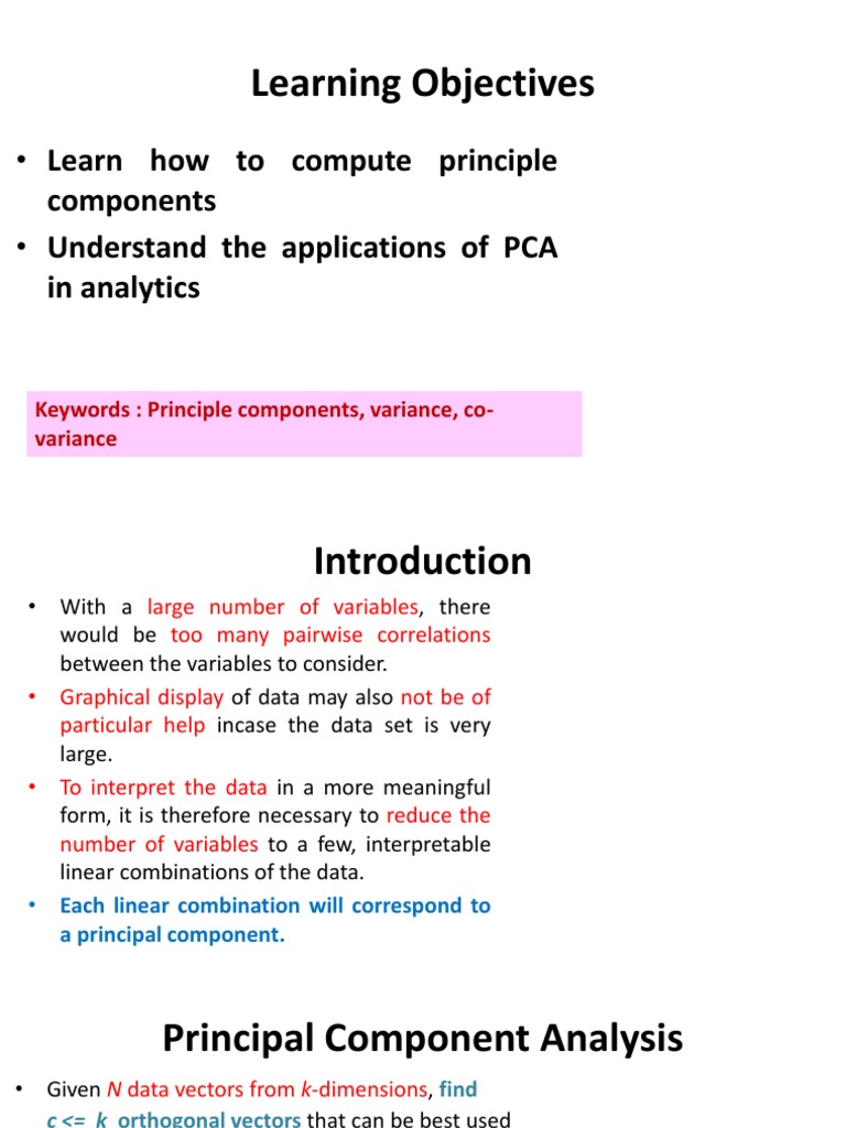 Unit II e - PCA | PDF | Principal Component Analysis | Eigenvalues And ...
