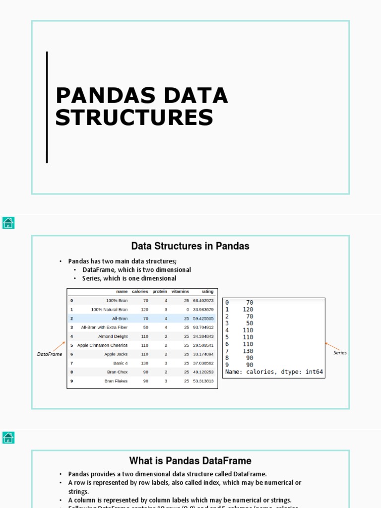 3 Pandas Data Structures Pdf Comma Separated Values Array Data Type 8217