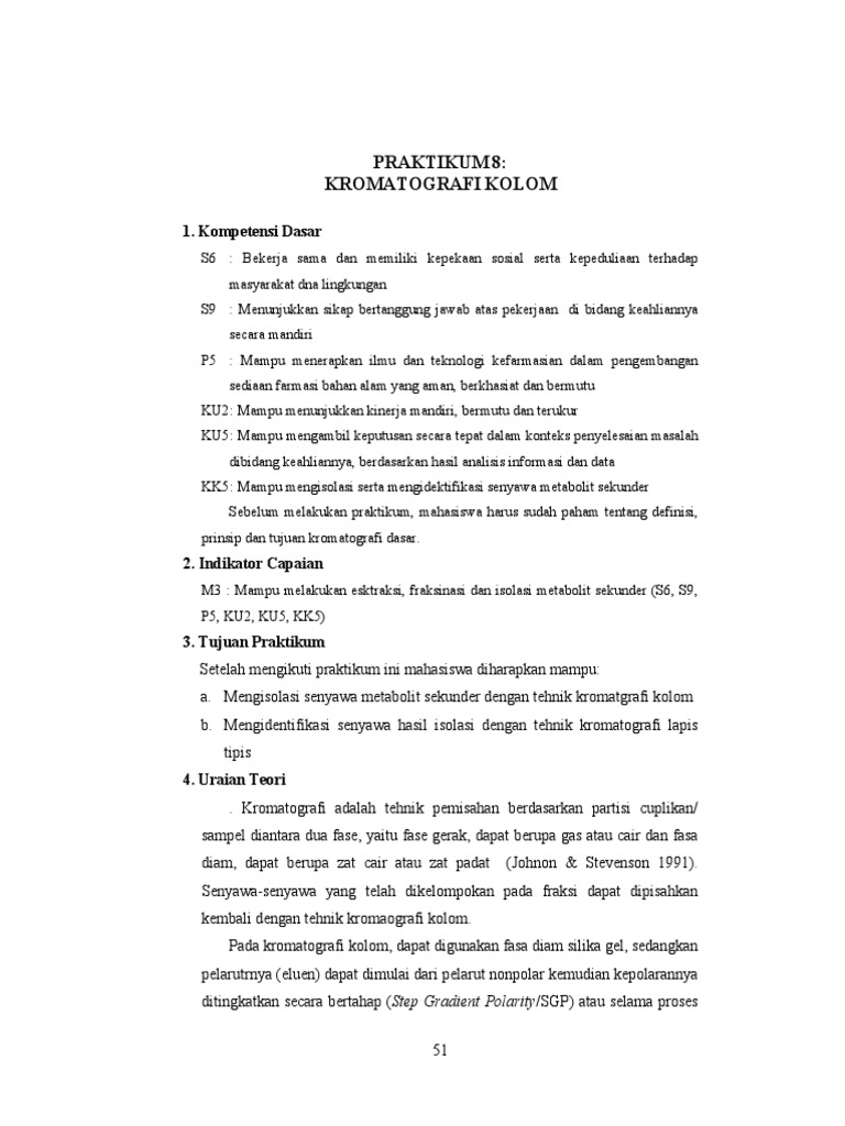 Kromatografi Kolom: Praktikum dan Teori | PDF