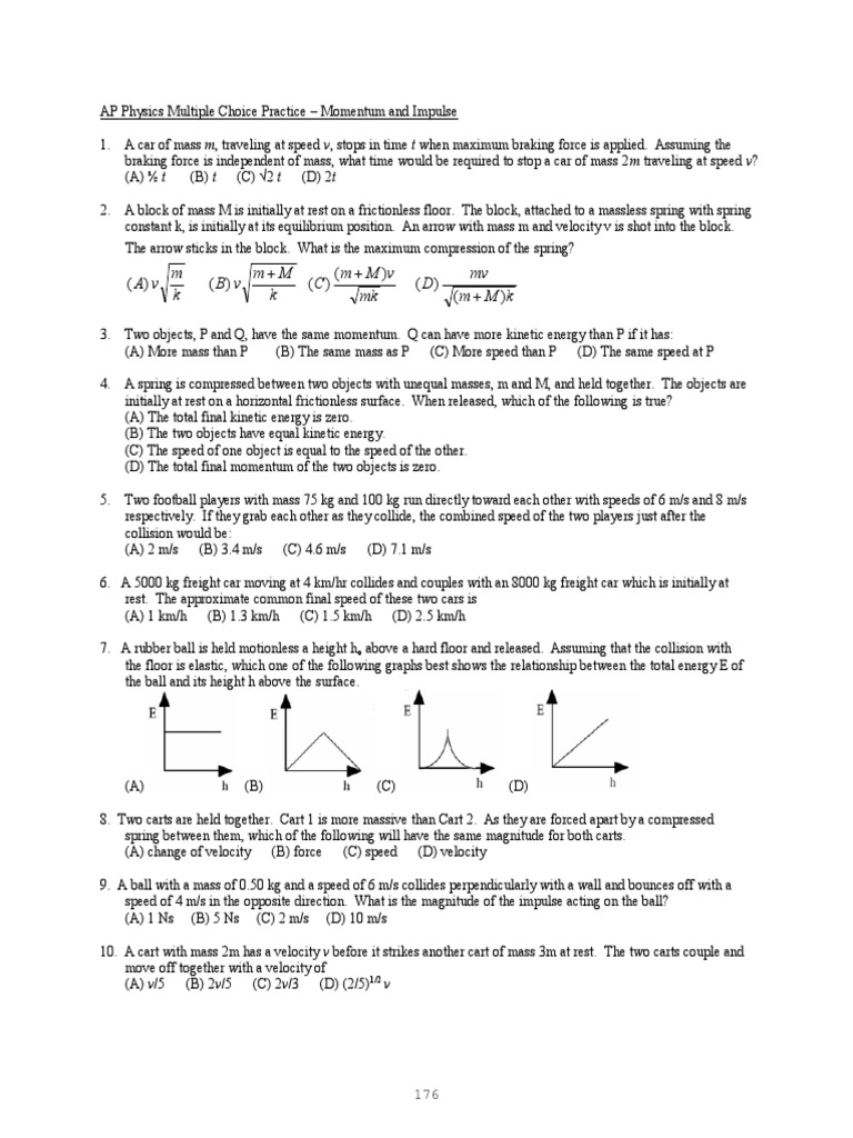 AP Physics 1-HW1204 | PDF | Momentum | Collision