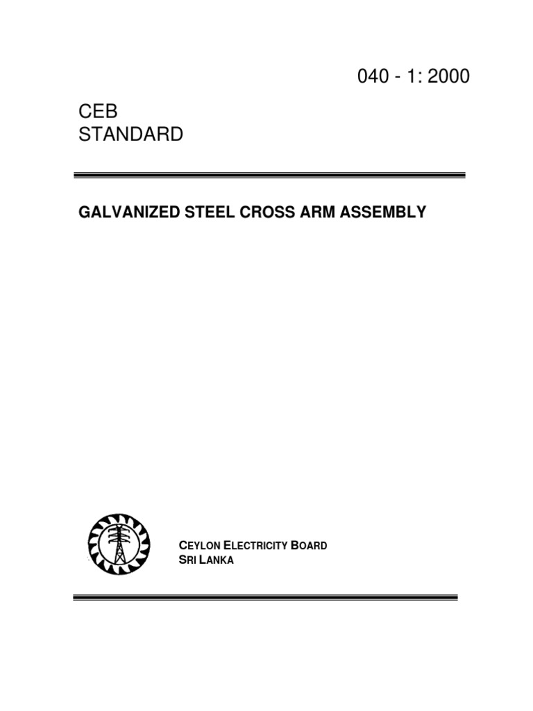 Cross Arm Galvanized Standard | PDF | Structural Steel | Galvanization
