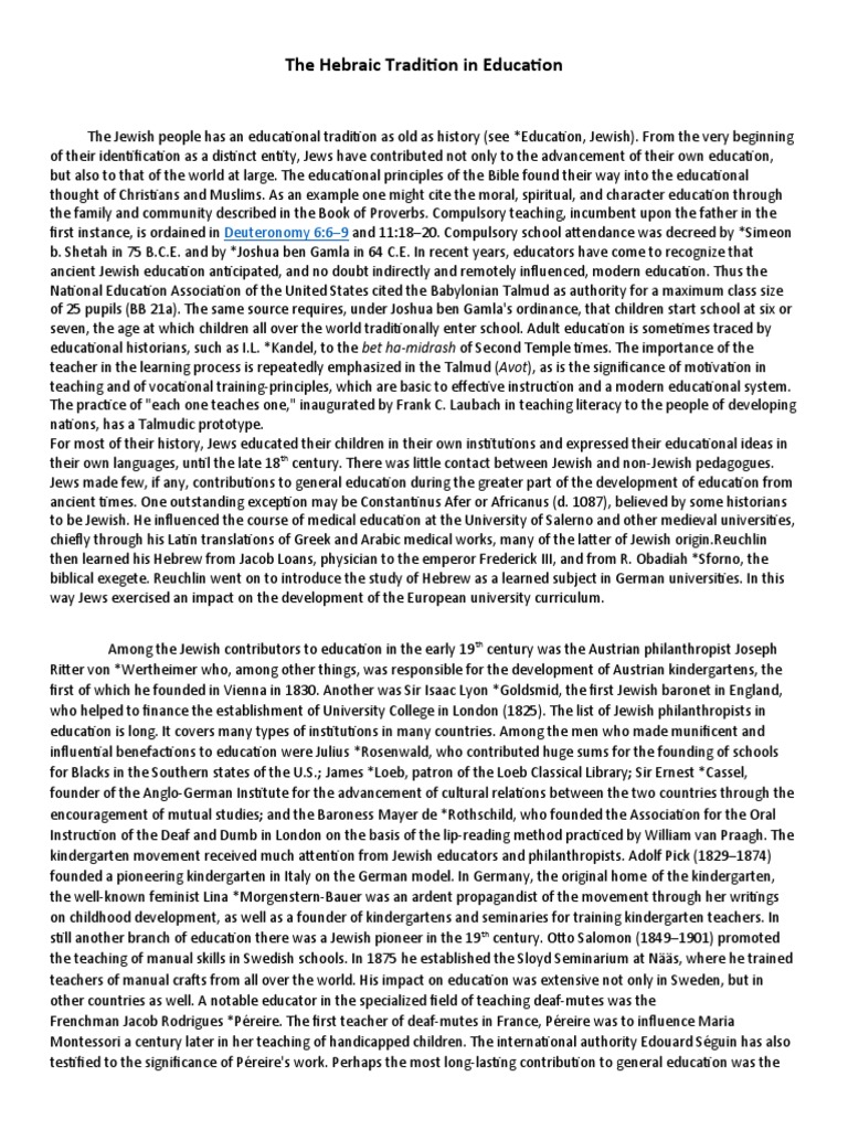 Jewish Educational Traditions Explained | PDF | Jews | Talmud