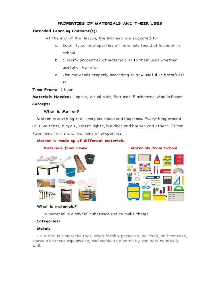 Handouts - Science V | PDF | Fibers | Metals
