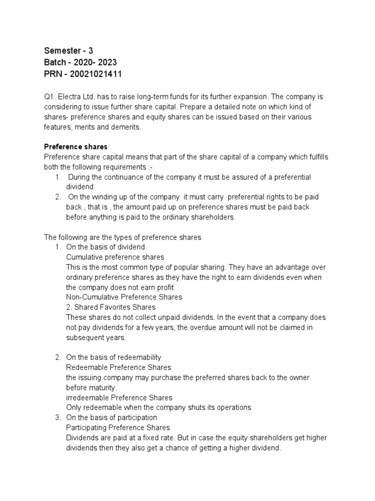 Company Law Pdf Preferred Stock Liquidation