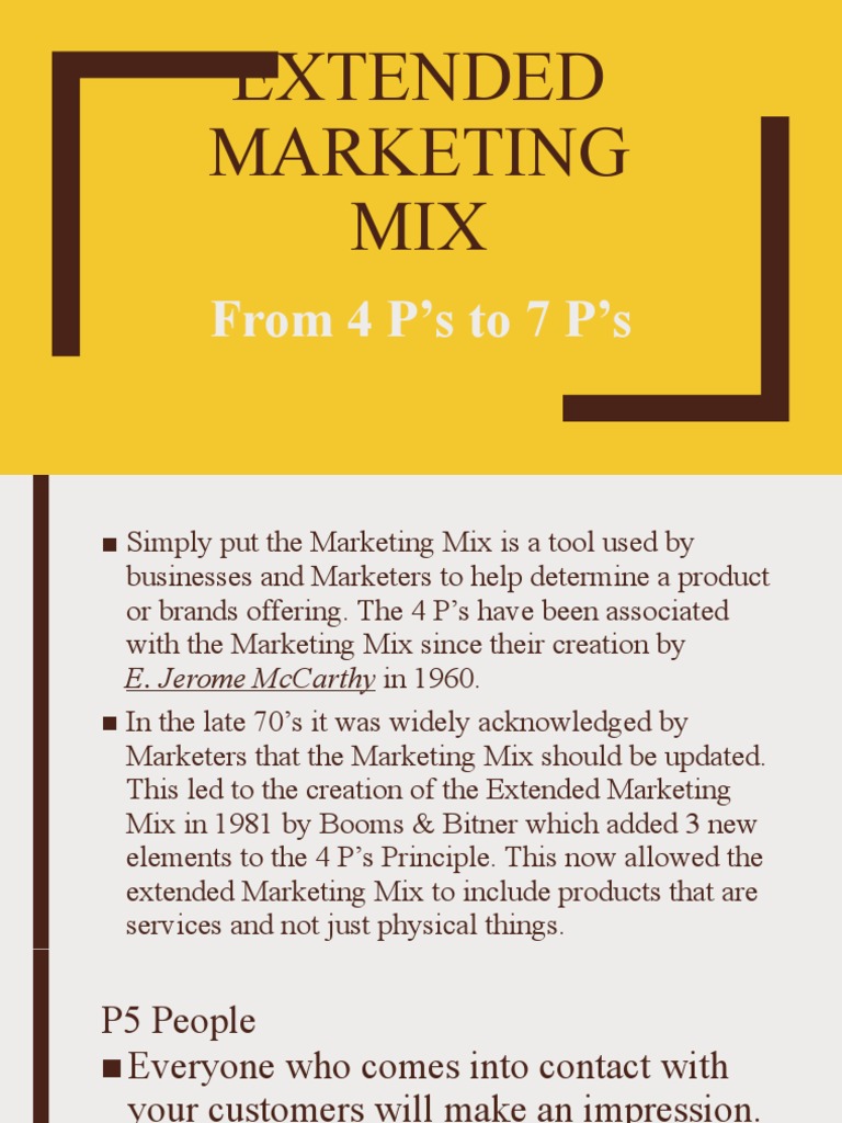 Extended Marketing Mix | PDF | Marketing | Customer