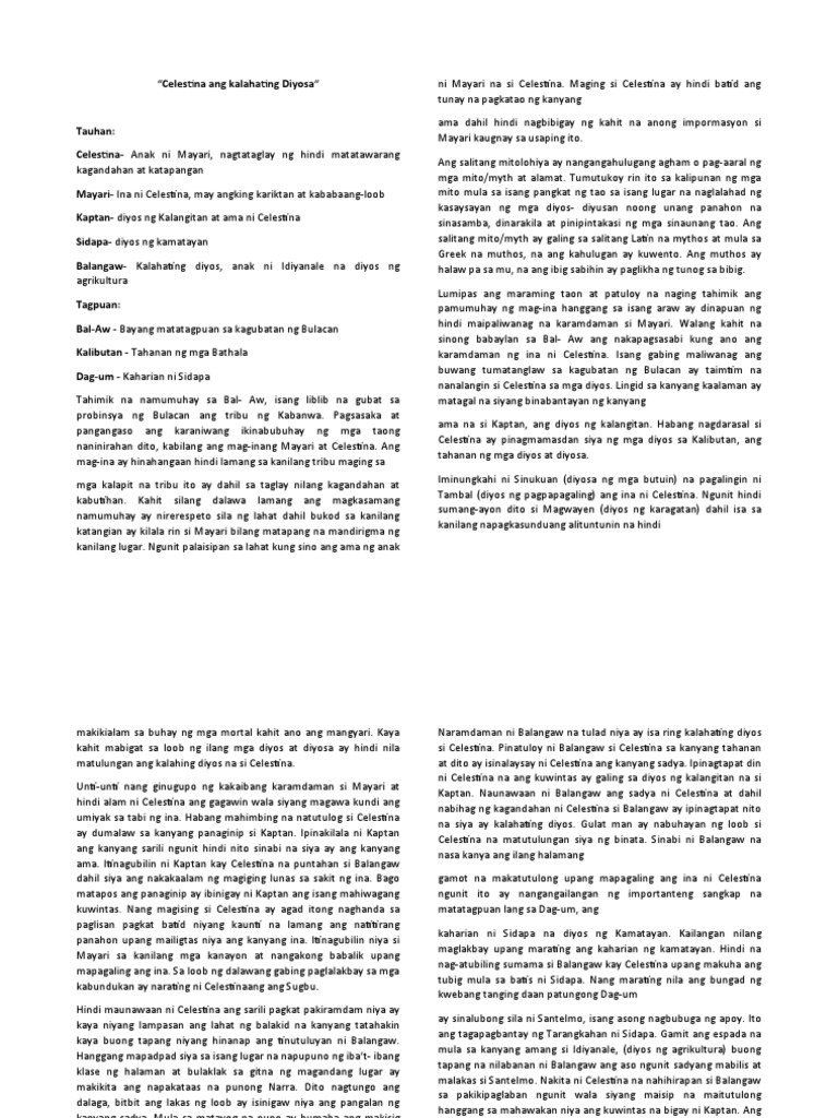 Celestina Ang Kalahating Diyosa | PDF