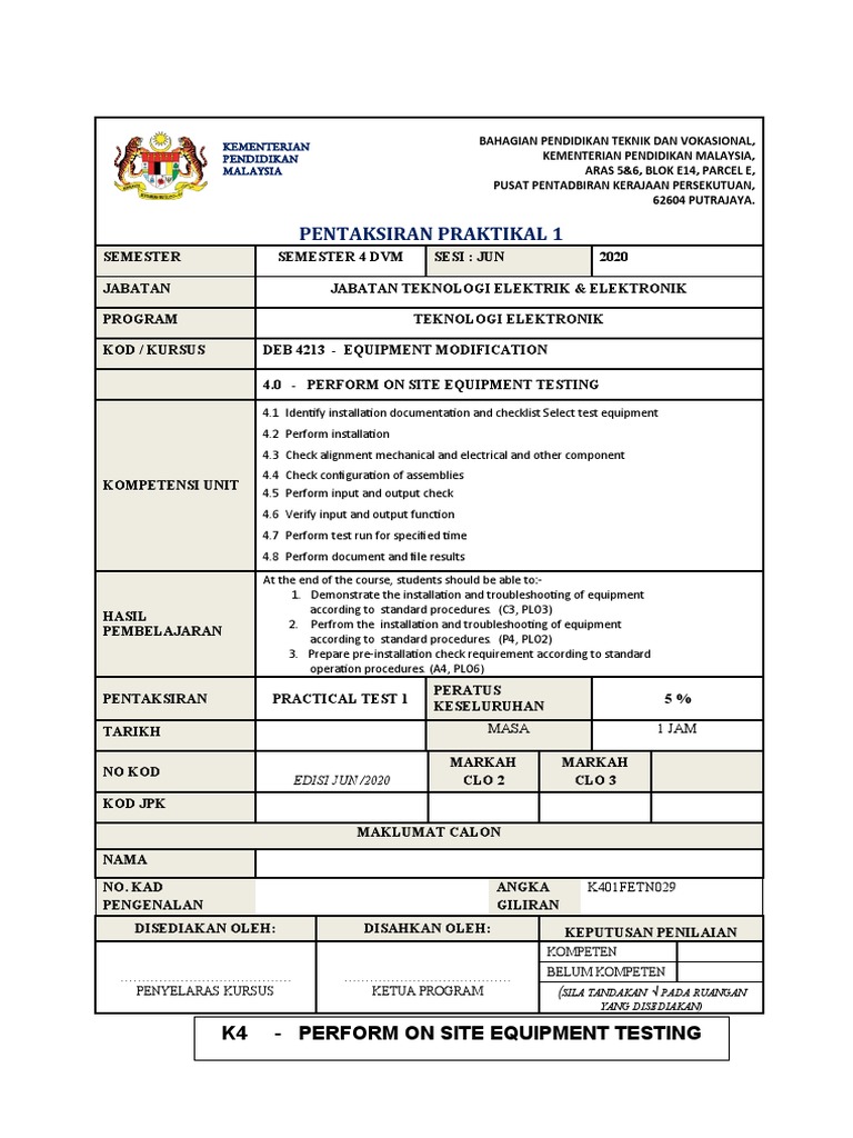 Practical 1 Modification Equipment | PDF
