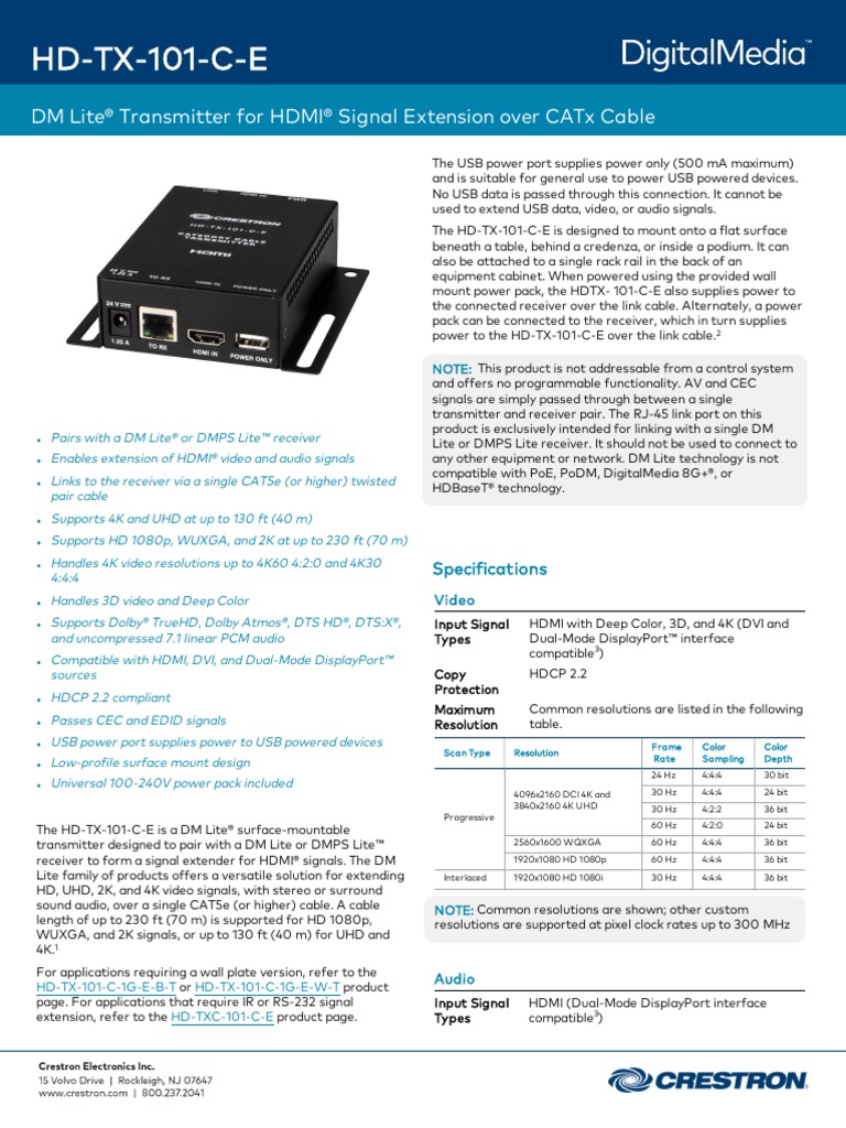 ss_hd-tx-101-c-e | PDF | Hdmi | Telecommunications