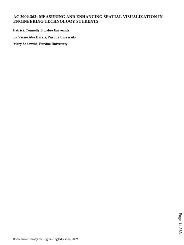 Measuring and Enhancing Spatial Visualization in Engineering Technology ... Measuring and Enhancing Spatial Visualization in Engineering Technology ...